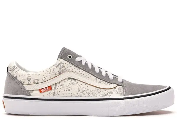 VANS Old Skool Pro No Comply Daniel Johnston Sneakers - White/orange/grey