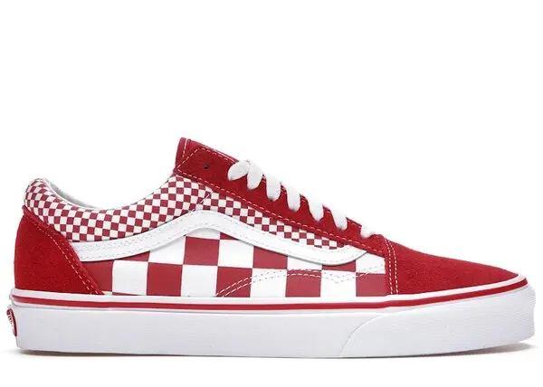 VANS Old Skool Mix Checkerin Sneakers - Chili Pepper/true White