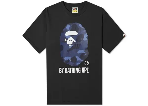 A BATHING APE Premium Happy New Year Camo Ape Head Tee Shirt - Black