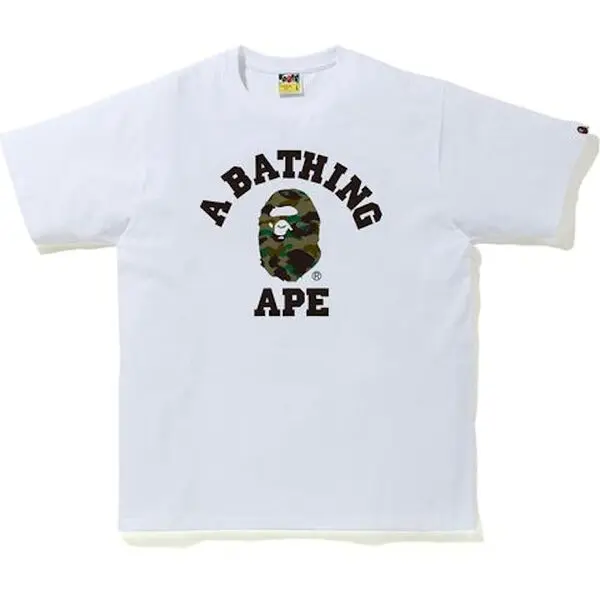 A BATHING APE 1st Camo College T-shirt - White/green