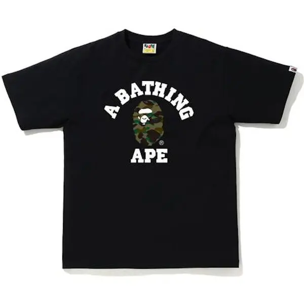 A BATHING APE 1st Camo College T-shirt - Black/green
