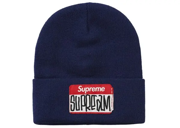 Supreme Gonz Nametag Beanie - Navy Blue