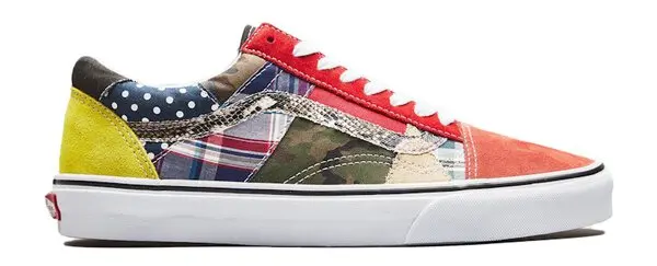 VANS Old Skool Patchwork Factory Floor Sneakers - Multi/white