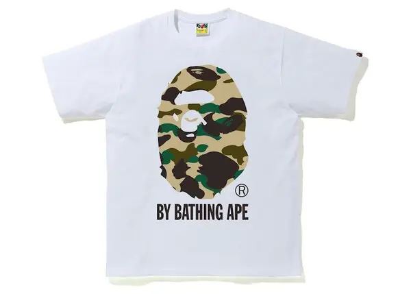 A BATHING APE 1st Camo Bathing Ape Tee Shirt - White/yellow