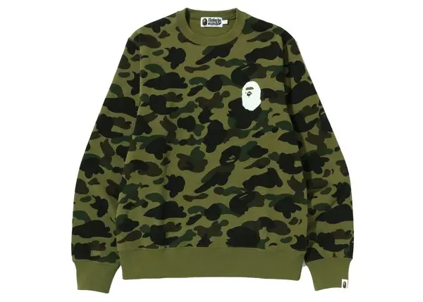 A BATHING APE 1st Camo Ape Head Crewneck Sweatshirt