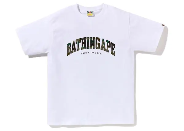 A BATHING APE 1st Camo Logo Tee Shirt - White Green