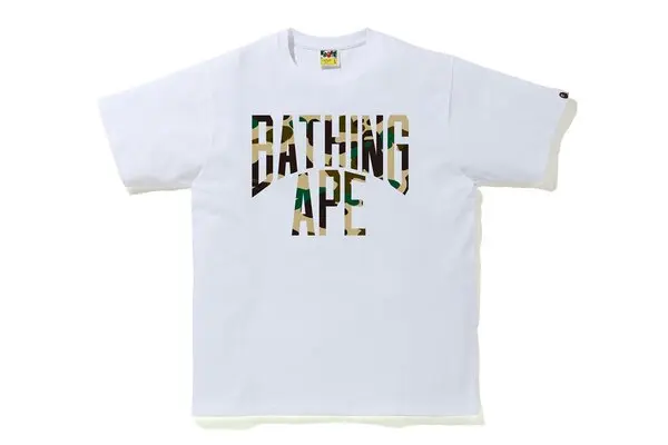 A BATHING APE 1st Camo Nyc Logo Tee Shirt - White/yellow