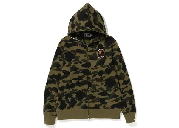 A BATHING APE 1st Camo Ape Head Patched Full Zip Hoodie