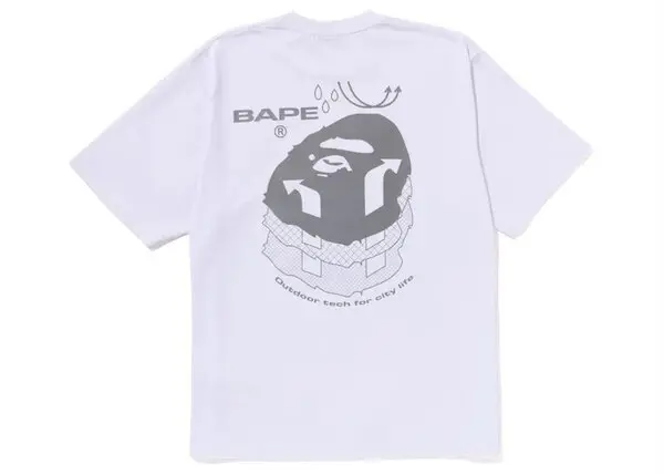 A BATHING APE Reflective Print Tee Shirt - White