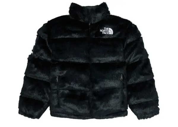 Supreme The North Face Faux Fur Nuptse Jacket - Black