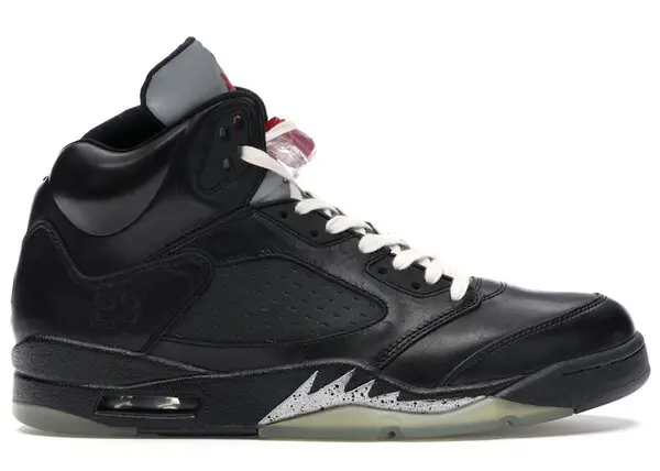 JORDAN 5 Retro Premio Bin23 High-top Sneakers - Black/metallic Silver