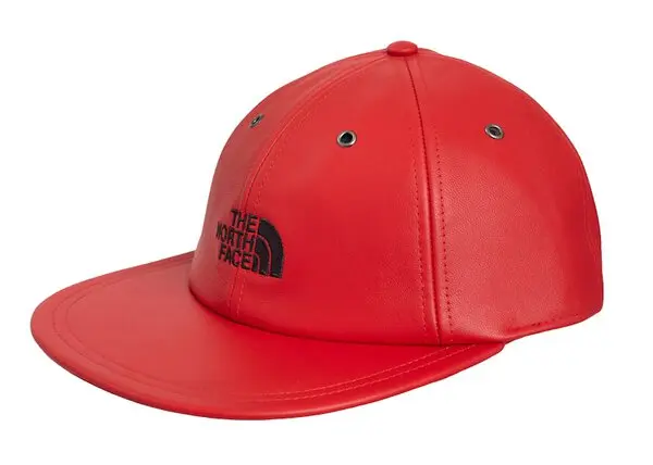 Supreme The North Face 6panel Leather Cap - Red