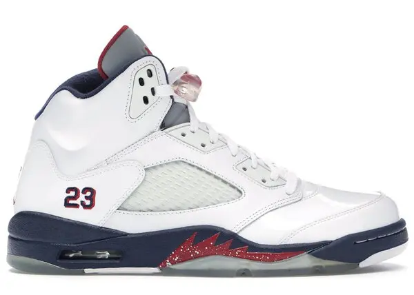 JORDAN 5 Retro Independence Day Sneakers - White/varsity Red/obsidian