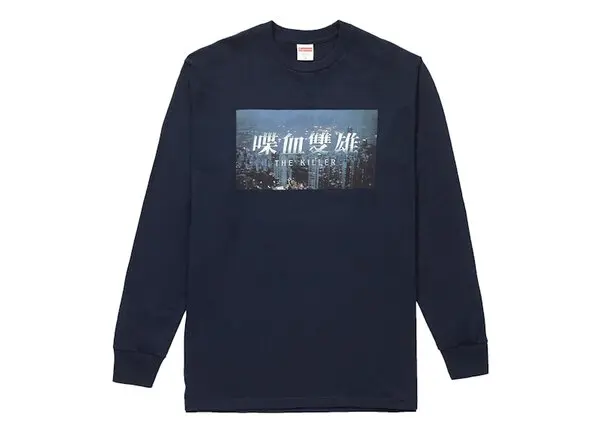 Supreme The Killer Long Sleeve Tee Shirt - Navy Blue