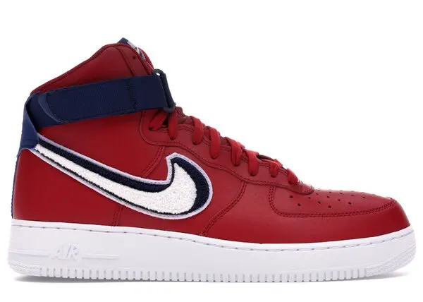 Nike Air Force 1 High 3d Chenille Swoosh - Gym Red/white/blue Void