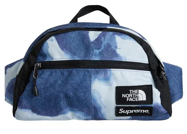 Supreme The North Face Bleached Denim Print Roo Ii - Indigo