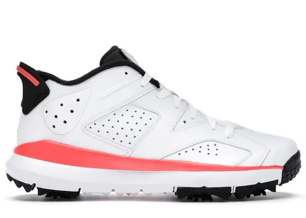 JORDAN 6 Retro Golf Cleats - White/black/infrared 23