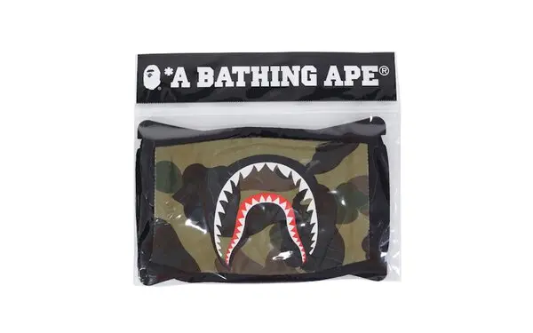 A BATHING APE 1st Camo Shark Face Mask - Green