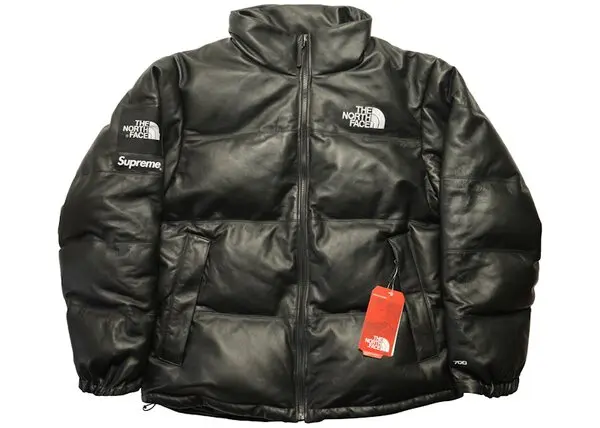 Supreme The North Face Leather Nuptse Jacket - Black