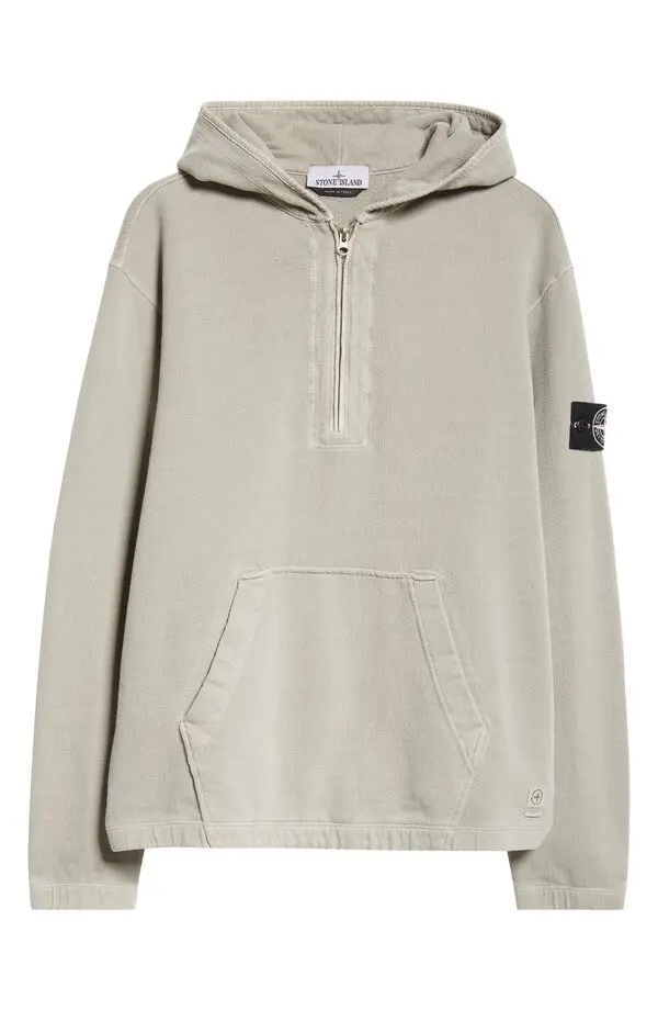 Stone Island Felpa Half Zip Hoodie In Dust - 55% Off | Editorialist
