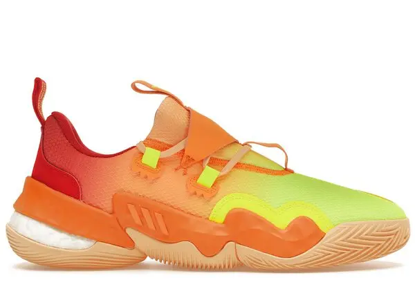 Adidas Trae Young 1 Citrus Fade Sneakers - Vivid Red/orange Rush/pulse Amber