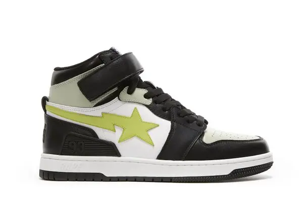 BAPE A Bathing Ape Block Sta Hiin Sneakers - Black/lime