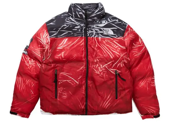 Supreme The North Face Printed Nuptse Trompe L'oeil Jacket - Red