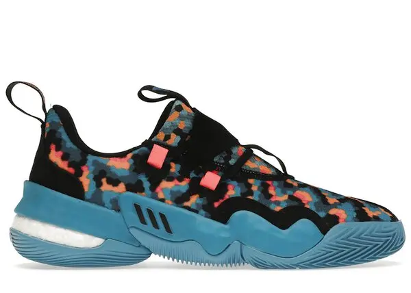 Adidas Trae Young 1 Pixel Sneakers - Core Black/signal Orange/sky Blue