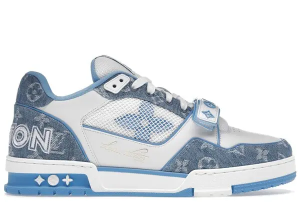 LOUIS VUITTON Trainer Monogram Denim Sneaker - White/blue