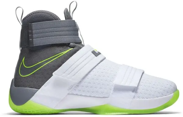 Nike Lebron Zoom Soldier High-top Sneakers - White/cool Greyone-colorelectric Green