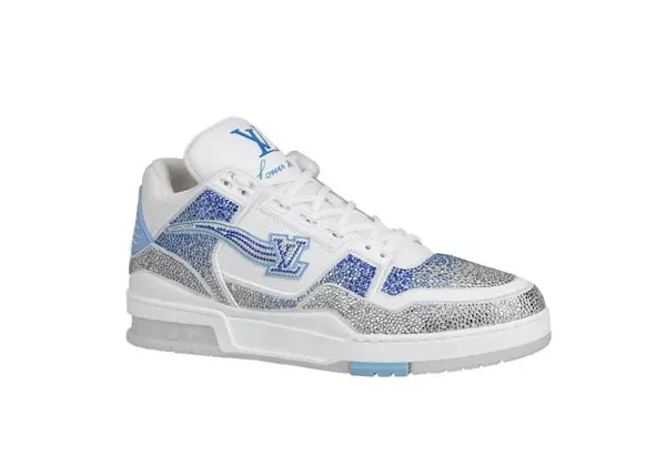 LOUIS VUITTON Trainer Azur Stonein Sneakers - White/blue