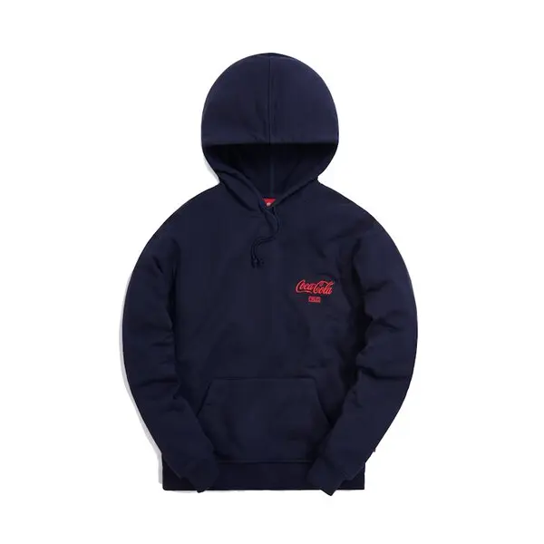 Kith X Cocacola Ribbon Logo Hoodie - Navy Blue