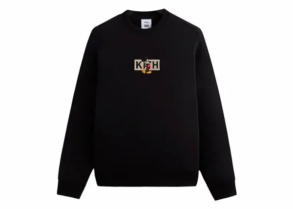 Kith X Disney Mickey & Friends Mickey Classic Logo Crewneck Sweatshirt - Black