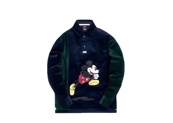 Kith X Disney Corduroy Vertical Rugby - Navy Blue