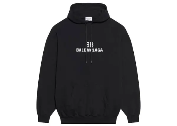 Balenciaga Bb Pixel Medium Fit Hoodie - Black