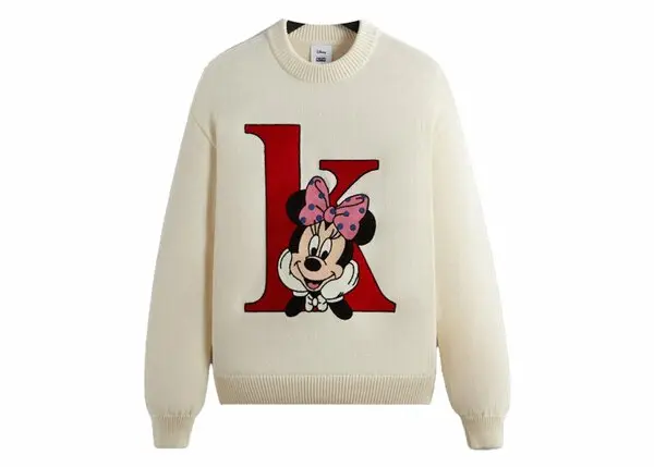 Kith X Disney Minnie K Crewneck Sweater - Sandrift