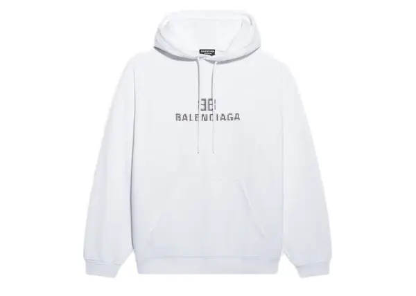 Balenciaga Bb Pixel Medium Fit Hoodie - White