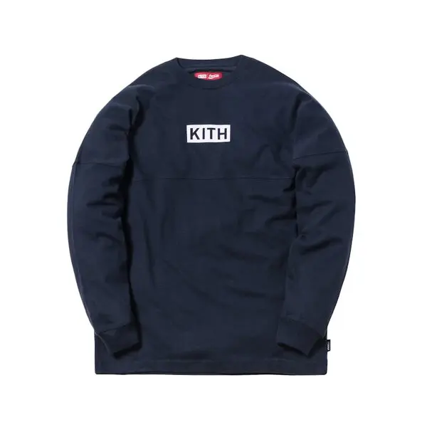 Kith X Cocacola Global Long Sleeve Tee Shirt - Navy Blue