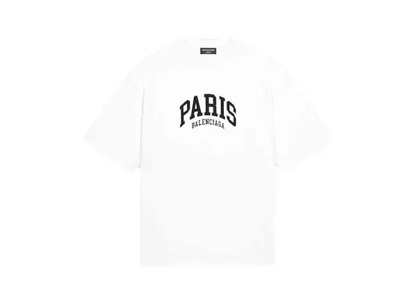 Balenciaga Cities Paris Medium Fit T-shirt - White