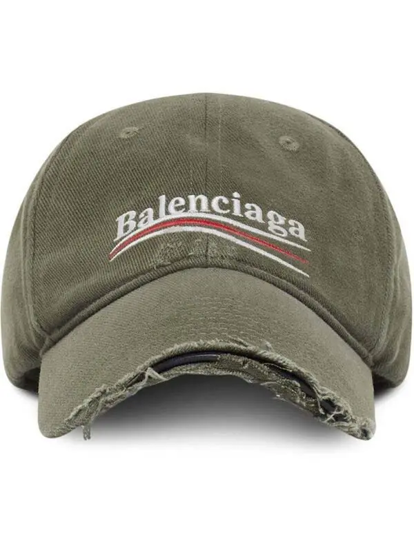 Balenciaga Political Campaign Distressed Cap - Khaki