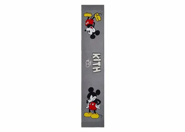 Kith X Disney Mickey & Friends Knitted Mickey Scarf - Light Heather Grey