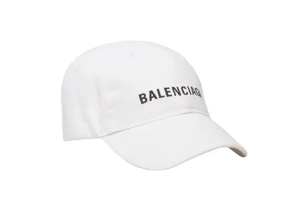 Balenciaga Logo Baseball Cap - White/black