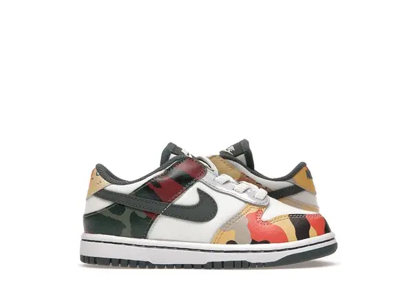 Nike Dunk Low Sail Multi Camo Td - Sail/vintage Green/total Orange