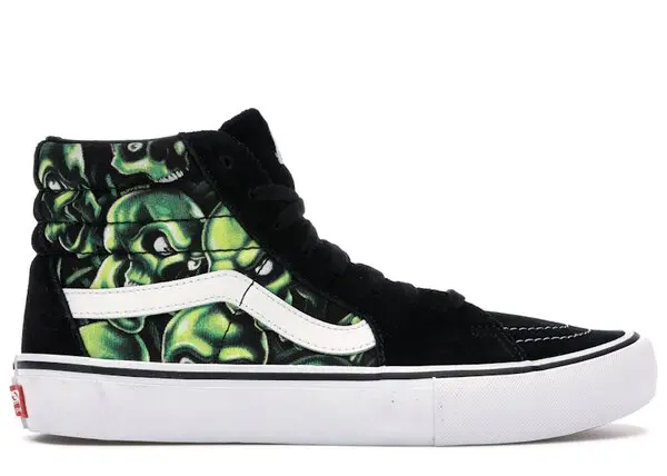 VANS Sk8-hi Supreme Skull Pile Sneakers - Black/green
