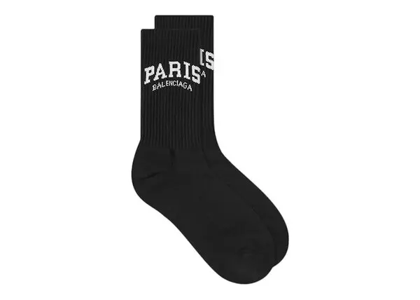 Balenciaga Paris Logo Socks - Black/white