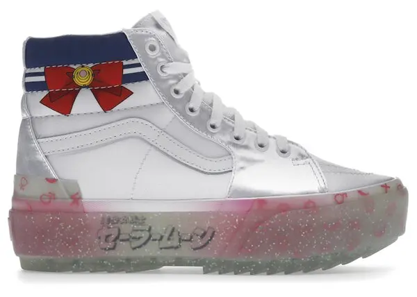 VANS Sk8-hi Stacked Pretty Guardian Sailor Moon Sneakers - White/pink/blue