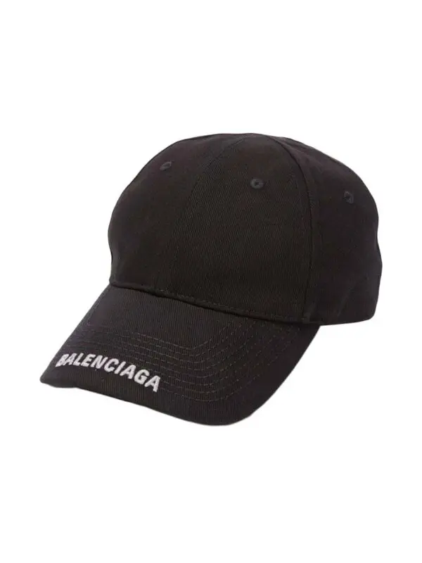 Balenciaga Logo-embroidered Cap - Black