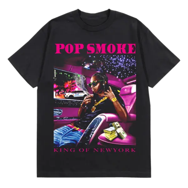 POP SMOKE X Vlone King Of Ny T-shirt - Black