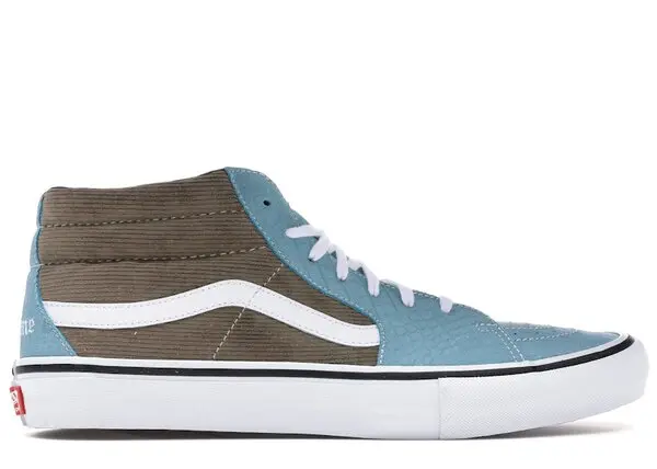 VANS Sk8-mid Supreme Croc Corduroy Sneakers - Aqua/light Brown