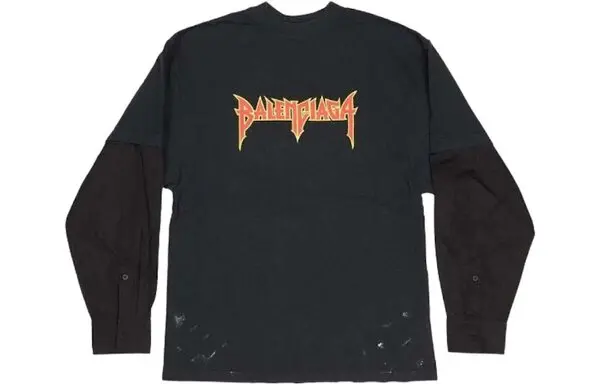 Balenciaga Metal Logo Layered Long Sleeve T-shirt
